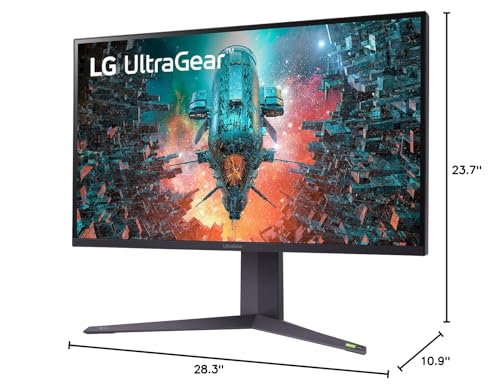 LG UltraGear UHD 32-Inch Gaming Monitor 32GQ950-B, Nano IPS 1ms (GtG) with ATW, VESA DisplayHDR 1000, NVIDIA G-SYNC, and AMD FreeSync, 144Hz, Black