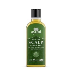 ayumi bio-active scalp & hair oil | clinically tested to reduce dandruff and dry flakes | soothes itchy scalp | pre shampoo treatment | nourishes & protects hair strands | 5.1 fl oz