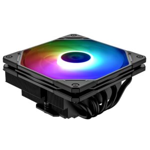 id-cooling is-55 argb cpu cooler low profile 57mm height cpu air cooler argb 5 heatpipes 120x120x15mm slim fan, cpu fan for intel lga1700/115x/1200; amd am4/am5, for desktop