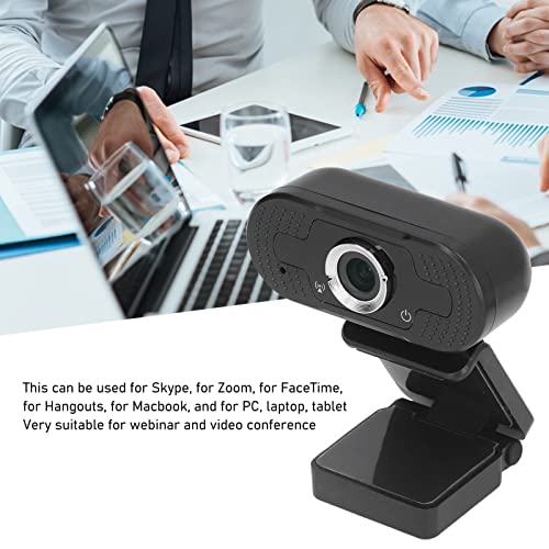 Jeanoko PC Camera, Automatic Noise Reduction ABS Universal Computer Webcam Full HD 1080P for Notebook for Webinar