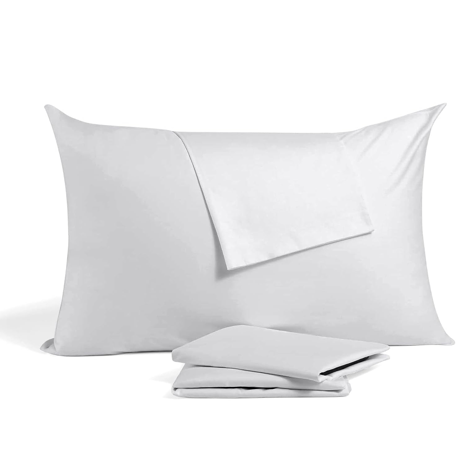 Toddler Pillow case Cotton 12x16 Inch Baby Pillow case with Zipper Closure Set of 2 Travel Pillow Cover 500 Thread Count 100% Soft Egyptian Cotton Small Pillow Cases 12 x 16, Silver Grey