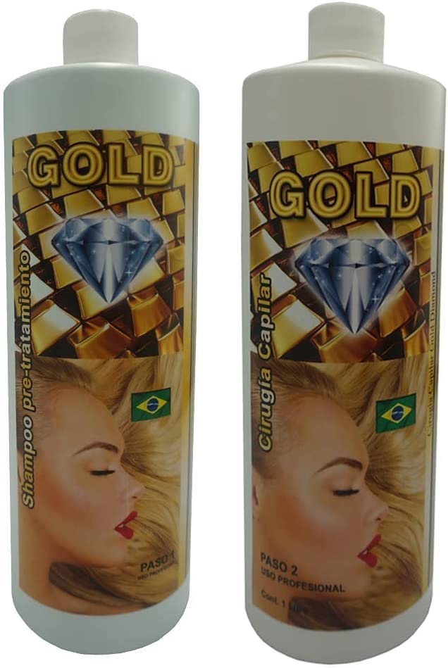 KERA FRUIT Cirugia Capilar Gold Diamond 16oz Incluye Shampoo Tratamiendo De Keratina Oro