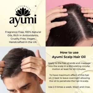 Ayumi Bio-Active Scalp & Hair Oil | Clinically Tested to Reduce Dandruff and Dry Flakes | Soothes Itchy Scalp | Pre Shampoo Treatment | Nourishes & Protects Hair Strands | 5.1 Fl Oz