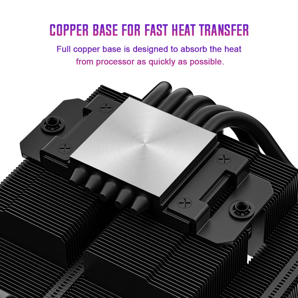 ID-COOLING IS-55 ARGB CPU Cooler Low Profile 57mm Height CPU Air Cooler ARGB 5 Heatpipes 120x120x15mm Slim Fan, CPU Fan for Intel LGA1700/115X/1200; AMD AM4/AM5, For Desktop