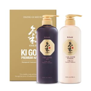 daeng gi meo ri- ki gold premium shampoo+treatment set, effectively moisture to dry and rough hair, no artificial color, 780ml each