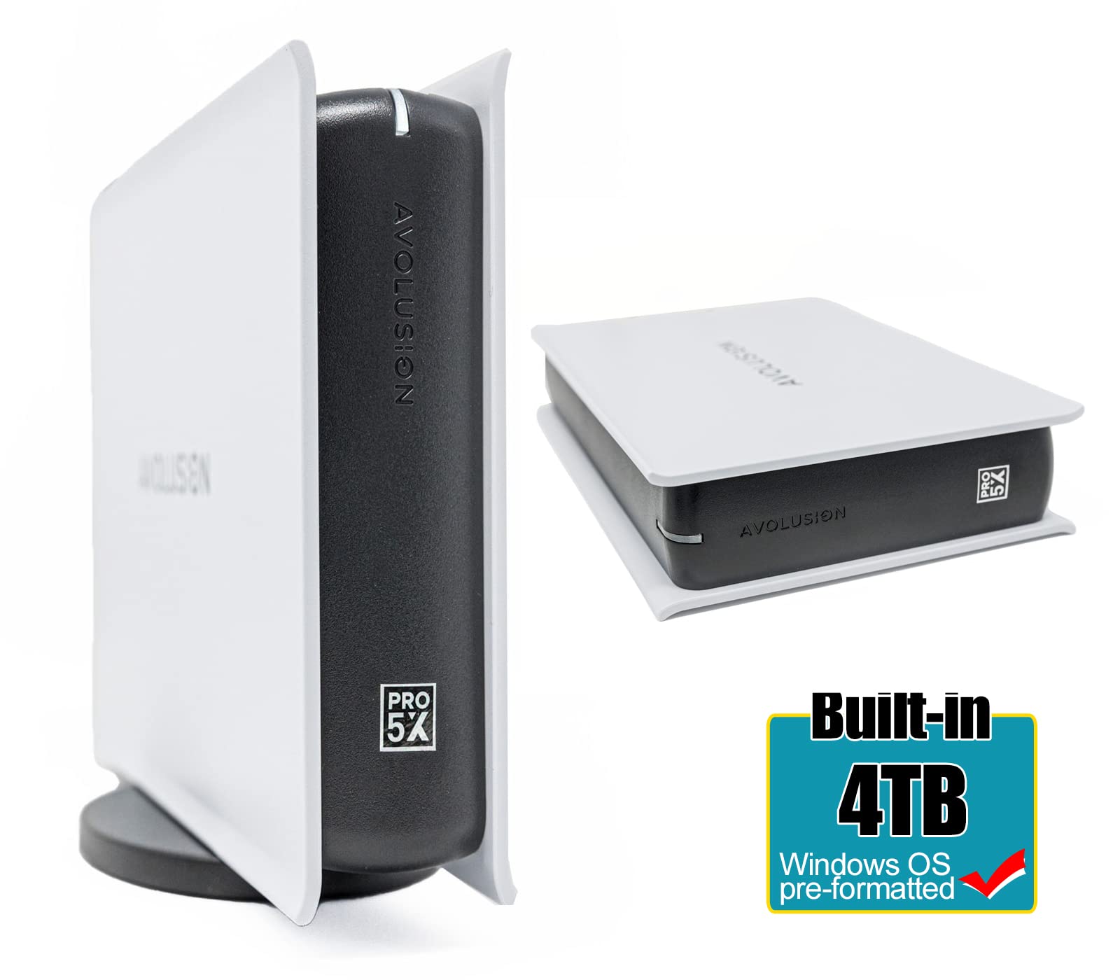 Avolusion PRO-5X Series 4TB USB 3.0 External Hard Drive for WindowsOS Desktop PC/Laptop (White) (Renewed)