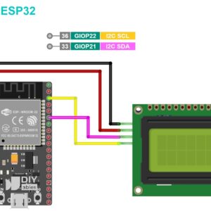 DIYables 2pcs LCD I2C 1602 for Arduino, ESP32, ESP8266, Raspberry Pi