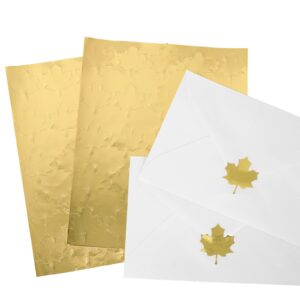 whaline 500pcs fall gold foil envelope seal stickers maple leaf stickers self-adhesive autumn leaf fall label decals for greeting invitation cards envelope sealing birthday gift wrapping supplies