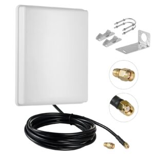 outdoor 15dbi dual band wifi 2.4ghz 5ghz 5.8ghz long-range directional panel antenna with 10ft cable for wifi router wireless network card security ip camera video surveillance monitor, eifagur