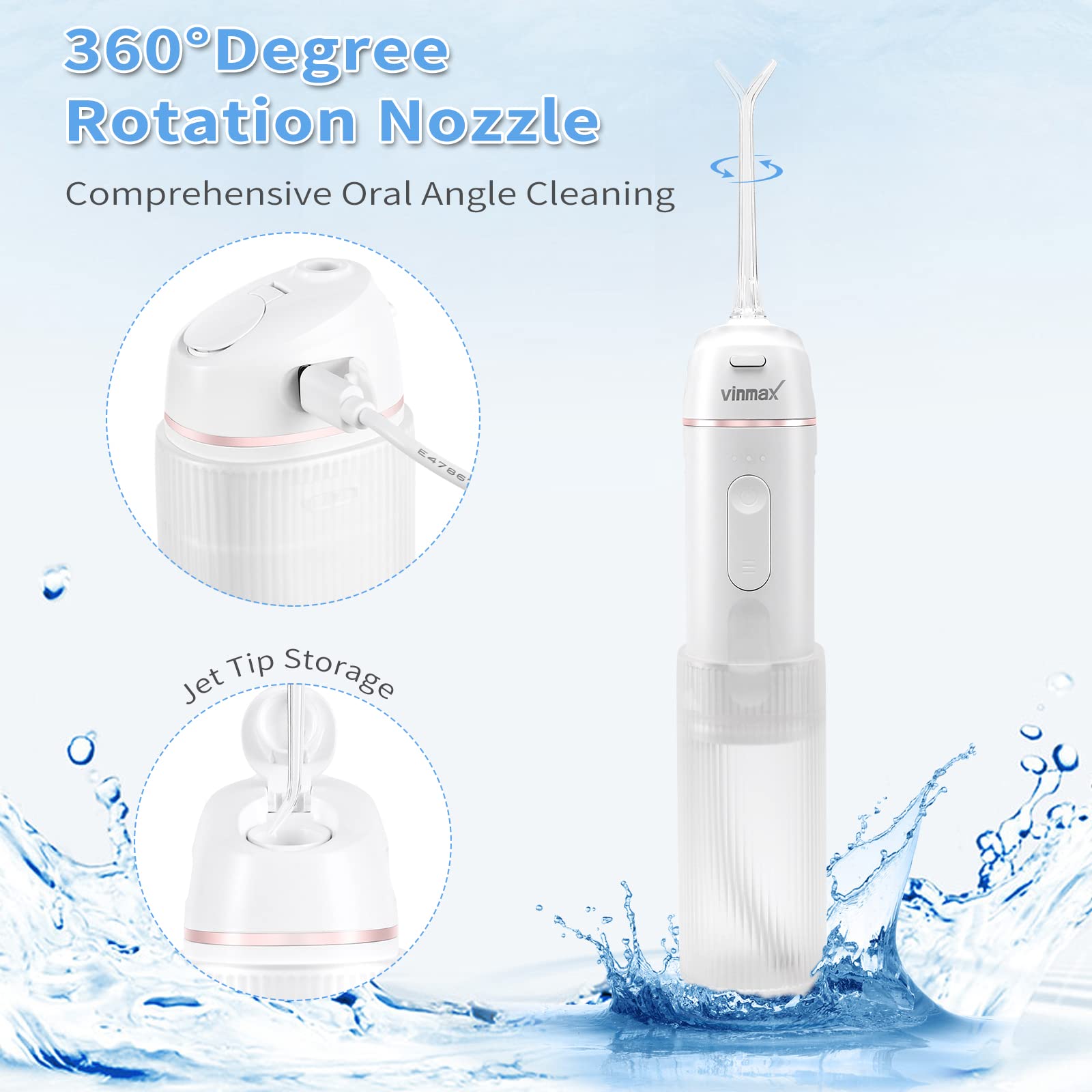 Water Flosser，Vinmax Portable Cordless