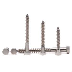 (6 PCS) 5/16 x 5" Stainless Steel Hex Lag Screws Bolts, 304 Stainless Steel Hexagon Head Lag Wood Screws, Partial Thread, by RoyceMart