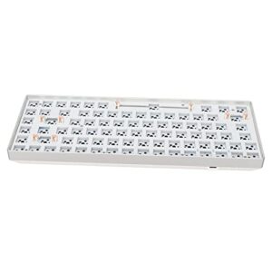 84Keys RGB DIY Mechanical Keyboard, 75% TKL Wired Gaming Keyboard DIY Kit with RGB Backlight, Hot Swappable 3pin 5pin Switch Shaft, USB Type C Wired Connection(Silver White)