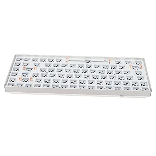 84Keys RGB DIY Mechanical Keyboard, 75% TKL Wired Gaming Keyboard DIY Kit with RGB Backlight, Hot Swappable 3pin 5pin Switch Shaft, USB Type C Wired Connection(Silver White)