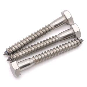 (6 PCS) 5/16 x 5" Stainless Steel Hex Lag Screws Bolts, 304 Stainless Steel Hexagon Head Lag Wood Screws, Partial Thread, by RoyceMart