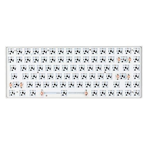 84Keys RGB DIY Mechanical Keyboard, 75% TKL Wired Gaming Keyboard DIY Kit with RGB Backlight, Hot Swappable 3pin 5pin Switch Shaft, USB Type C Wired Connection(Silver White)