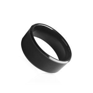 riversmerge rfid rewritable dual frequency in one id t5577&ic cuid black ceramics smart finger ring wear for men or women (black-20mm)