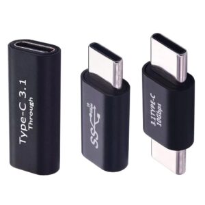 leehitech [3in1 pack usb 3.1 c extension coupler adapter:usb c male to male,usb c female to female,usb c male to female supports fast charging and data transfer extension, up to 10gbbps rate