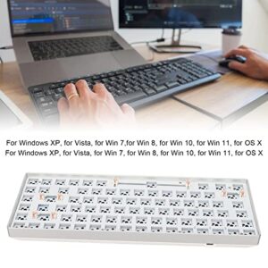 84Keys RGB DIY Mechanical Keyboard, 75% TKL Wired Gaming Keyboard DIY Kit with RGB Backlight, Hot Swappable 3pin 5pin Switch Shaft, USB Type C Wired Connection(Silver White)