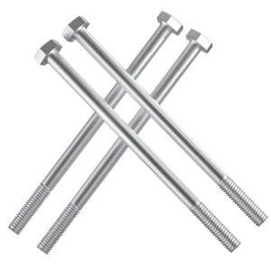 3/8-16 x 7" (5/8 to 7" optional) hex head screw bolt, stainless steel 18-8(304), partially threaded,5pcs