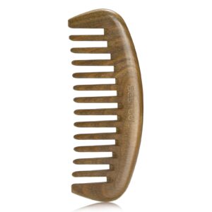 bestool wide tooth comb，extra large sandalwood wide tooth comb 100% natural sandalwood comb detangler for curly long thick wet or dry hair anti-static