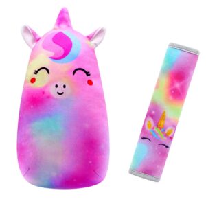 car pillow for kids - farcohy seat belt cover for kids unicorn seat belt pillow kids car seatbelt covers seatbelt cushion for kids, seat strap pillows kids