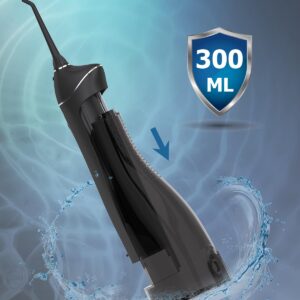 Nicwell Water Dental Flosser Pick for Teeth: 4 Modes 300ml Cordless Portable Rechargeable Oral Irrigator IPX7 Waterproof Cleaner Pik Deep Cleaning Flossing Pic Machine for Home Travel