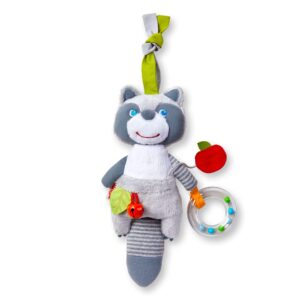 haba willie raccoon soft dangling figure for crib, stroller or play pen - ages 6 months and up