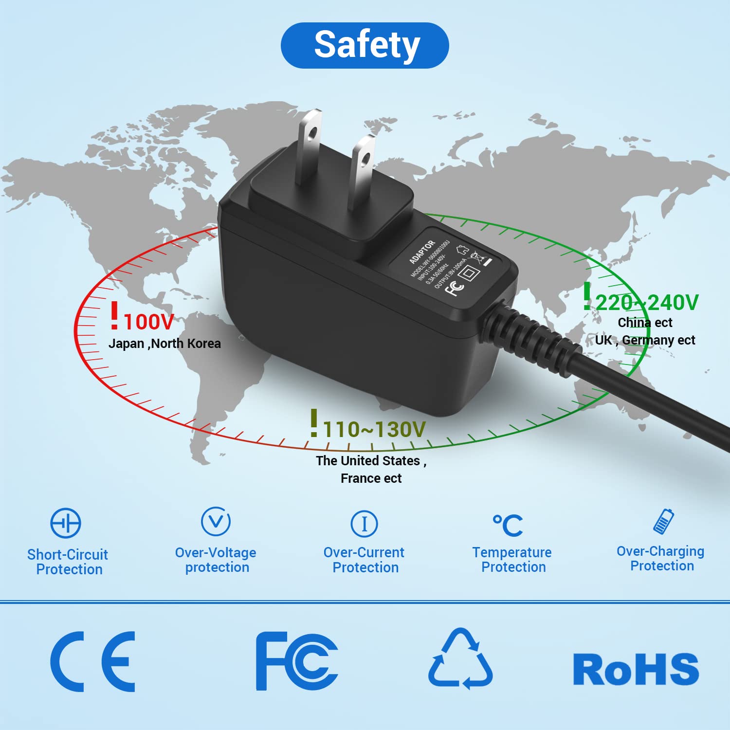 8V Shaver Charger Replacement Fit for Philips-HQ840 Norelco Multigroom Series 3000 MG3760 MG3760/50 MG3750 MG3750/50 MG3750/10 MG3750/60 Power Supply Cord Battery Charger