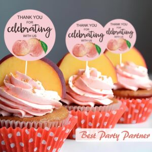 Peach Stickers Thank You for Celebrating with Us Stickers 2 Inch Peach Birthday Party Favor Sticker Labels 120 Pcs Per Pack