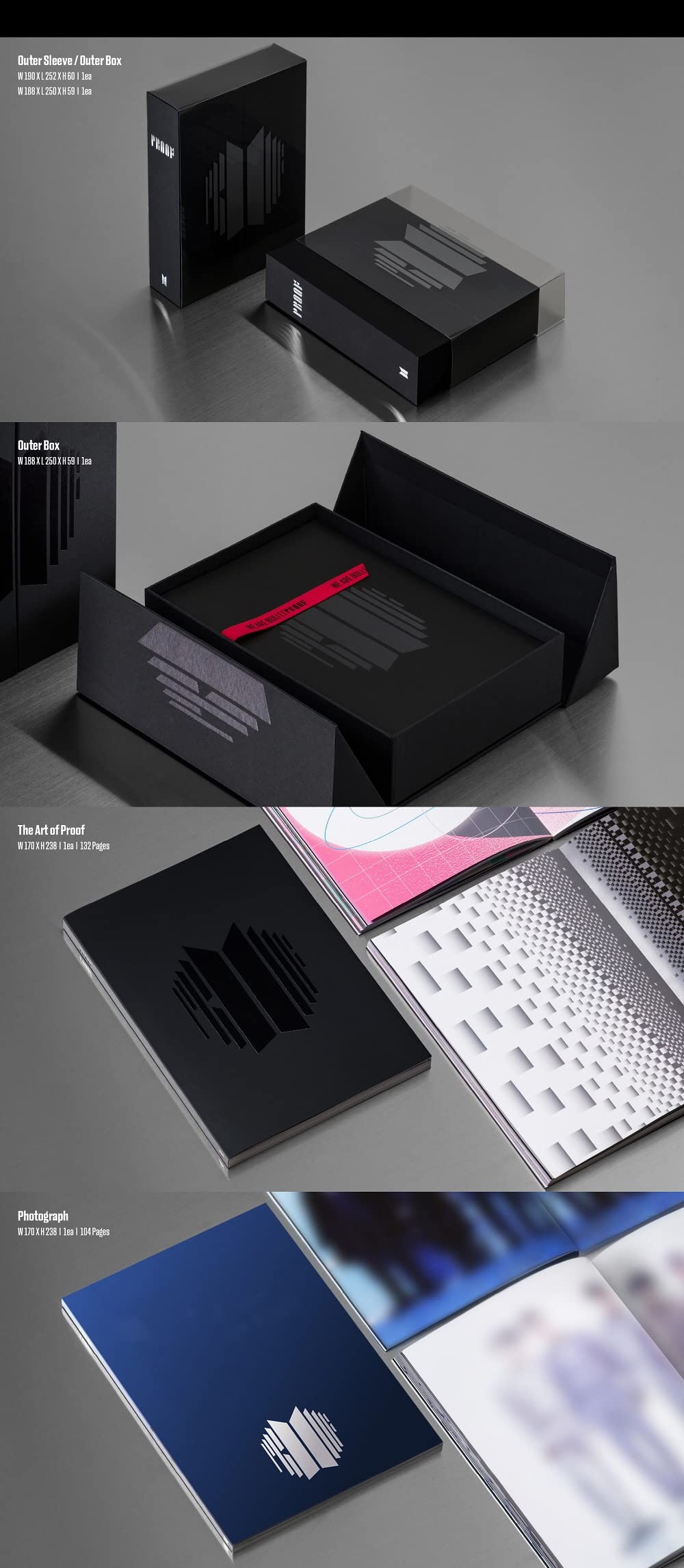 Dreamus BTS - Proof Standard+Compact Edition SET [BTS Anthology Album] 6CD+1Folded Poster, 188 x 250 x 59 mm (BHE0116)