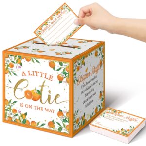 51 pieces little cutie diaper raffle tickets with diaper raffle card box for baby shower decorations little cutie diaper raffle sign box diaper raffle game insert advice and wishes diaper raffle