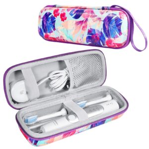 zoretco toothbrush travel case compatible with oral-b pro 1000,1500,2000,3000,3500 fits for philips sonicare protectiveclean 4100,5100,6100,6500 electric toothbrush travel bag (purple)