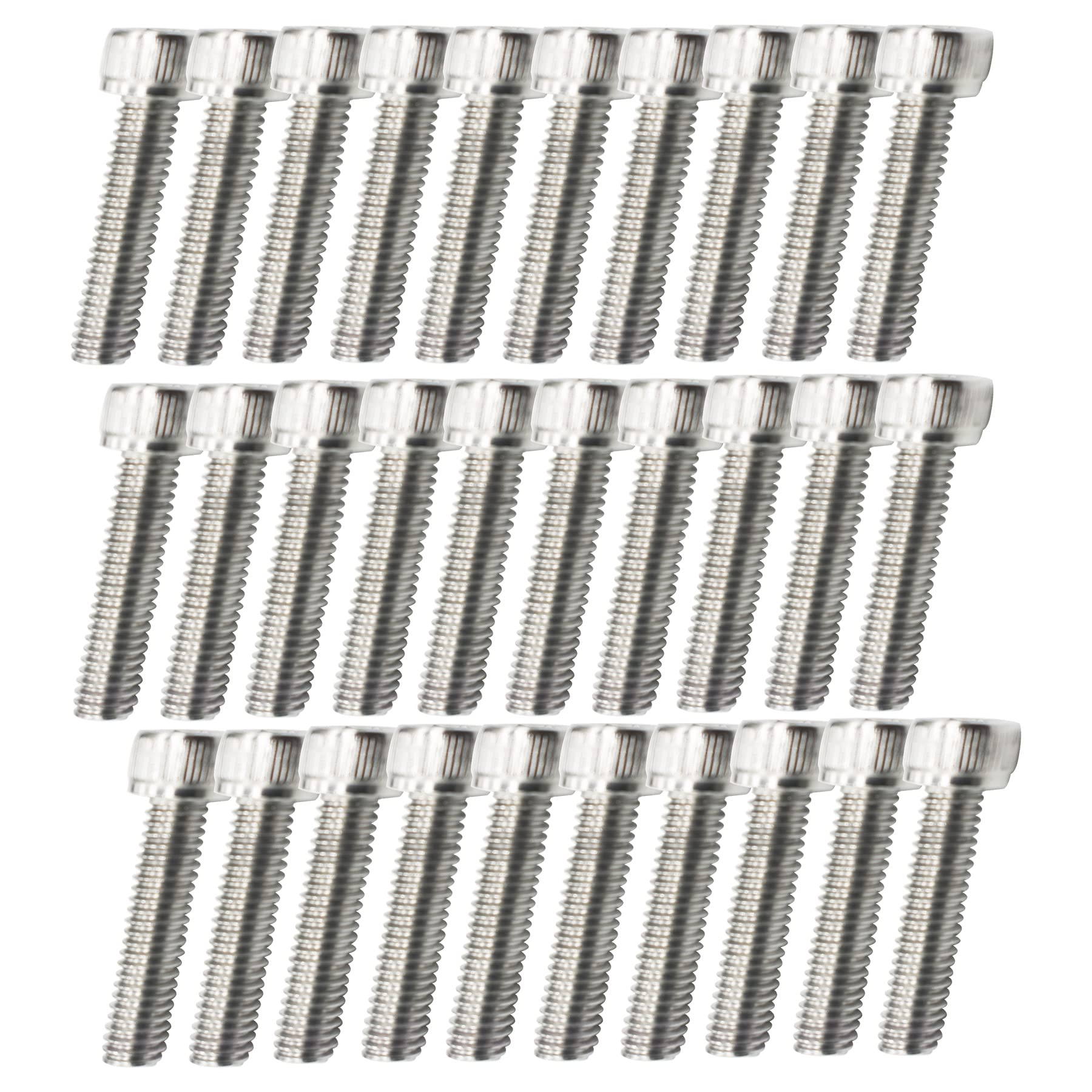 Floyutin 30 PCS M6x25mm 304 Stainless Steel Metric Hex Socket Bolt Cap Head Screws Bulks, Full Threaded