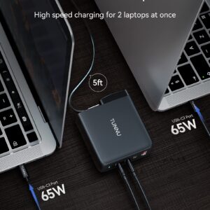 130W USB C Charging Station: USBC Wall Fast Charger - MacBook Pro Charger USB C Travel Charger with AC Cable 4 - Ports Compatible with iPhone 14 13 12 iPad MacBook Samsung Pixel Leveno HP Dell