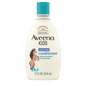 aveeno kids curly hair conditioner, hydrating conditioner, kids curly hair products, oat extract & shea butter, gentle scent, 12 fl. oz (pack of 1)