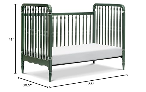 Namesake Liberty 3-in-1 Convertible Spindle Crib with Toddler Bed Conversion Kit in Forest Green, Greenguard Gold Certified (M7101FRGR)