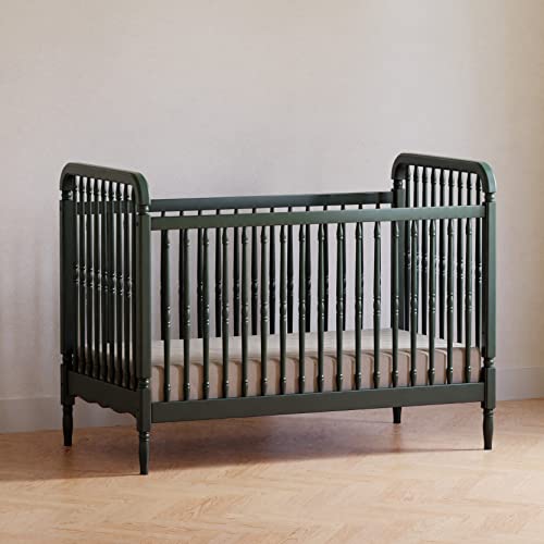 Namesake Liberty 3-in-1 Convertible Spindle Crib with Toddler Bed Conversion Kit in Forest Green, Greenguard Gold Certified (M7101FRGR)