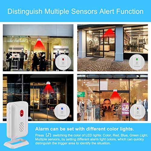 Motion Sensor Alarm Motion Detectors Bed Alarms Elderly Fall Prevention Devices, Upgraded Caregiver Pager Fall Alert Devices for Elderly, Door Chime for Business When Entering Door Alarm Sensor