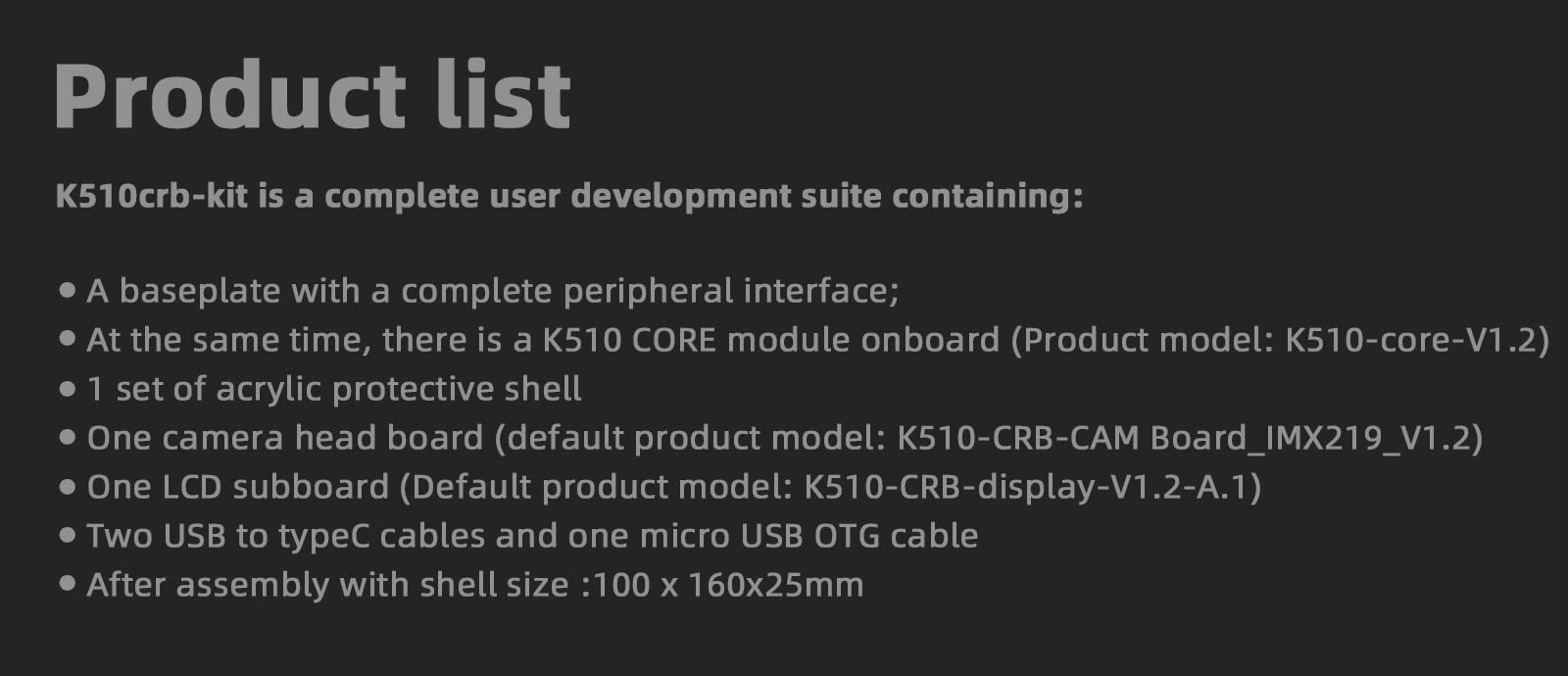 Kendryte K510 CRB-KIT Developer Kit Based on Dual-core 64-bit RISC-V AI SoC Chip 512M LPDDR3+16GB eMMC 5.1 Storage Support Linux System for AI Deep Learning