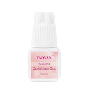 fadvan black individual cluster lash extension glue, sensitive eyelash adhesive, long lasting, no fume no irritation, waterproof, self application, for personal use