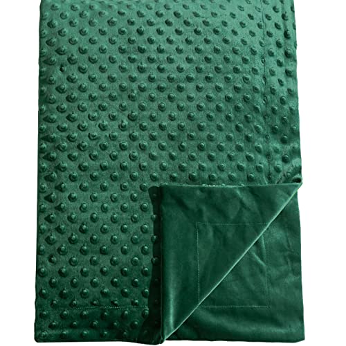 david's kids Minky Baby Blanket for Boys Girls Neutral, Soft Lightweight Micro Fleece Blanket with Double Layer, Dotted Backing, Receiving Blanket for Newborns, 30x40 Inches, Emerald Green