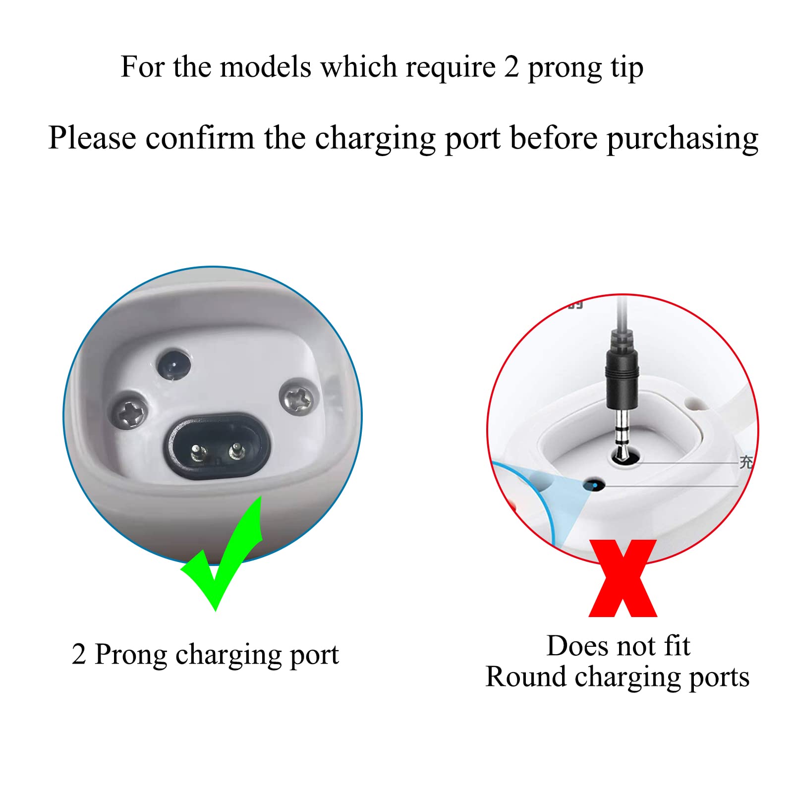 9V Electric Spin Scrubber Charger Replacement for Voweek Electric Spin Scrubber LABIGO Electric Spin Scrubber Compatible with Voweek VWS211,LABIGO LA1 Pro Charger Cord 5.9FT