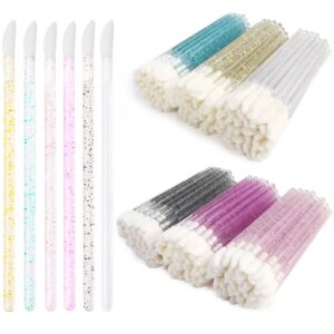 zyigyi 300 pcs disposable lip brushes, lipstick applicator, lip gloss wands 6 color