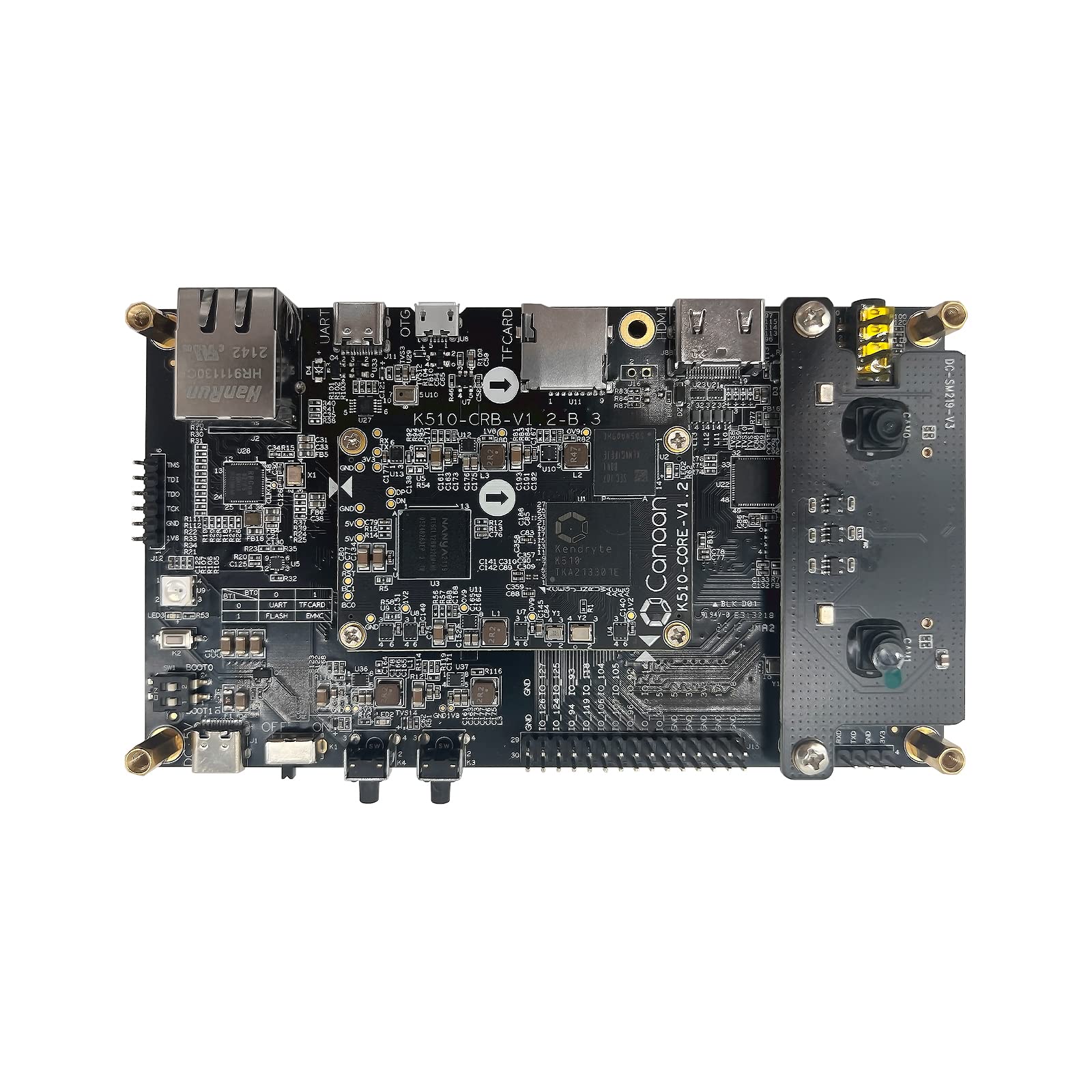 Kendryte K510 CRB-KIT Developer Kit Based on Dual-core 64-bit RISC-V AI SoC Chip 512M LPDDR3+16GB eMMC 5.1 Storage Support Linux System for AI Deep Learning