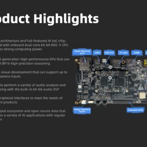 Kendryte K510 CRB-KIT Developer Kit Based on Dual-core 64-bit RISC-V AI SoC Chip 512M LPDDR3+16GB eMMC 5.1 Storage Support Linux System for AI Deep Learning