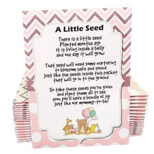 mommy to bee seed packets | girl or boy baby shower favors for guests | 20 wildflower seeds packets | pre-filled | bouquet wildflower mix | non-gmo seeds | gender neutral | oh baby | gifts (girl pink)