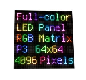 coolwell rgb full-color led matrix panel for raspberry pi and ardui, 3mm pitch, 64×64, 4096 individual rgb leds, brightness adjustable