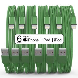 6pack [apple mfi certified] iphone charger - 3/3/6/6/6/10 ft lightning cable nylon braided fast charging data sync cord compatible iphone 14 pro/13 pro/12pro max/12/11 pro max/11/xs