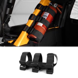 hoolcar roll bar fire extinguisher holder 2.5-3lb adjustable extinguisher strap mount for 2021-2022 ford bronco, black, 1pc