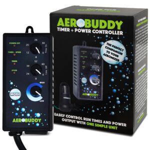 aerobuddy timer + power controller - variable speed controller w/ interval timer, 30-60min on off timer, speed controller for electric motor, 15amp max power tool switch easy-to-use w/ aeromixer pumps